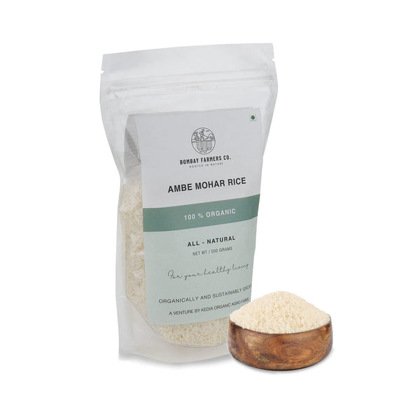 Organic Ambe Mohar Rice - 500 Gms - Kedia Organic Agro Farms